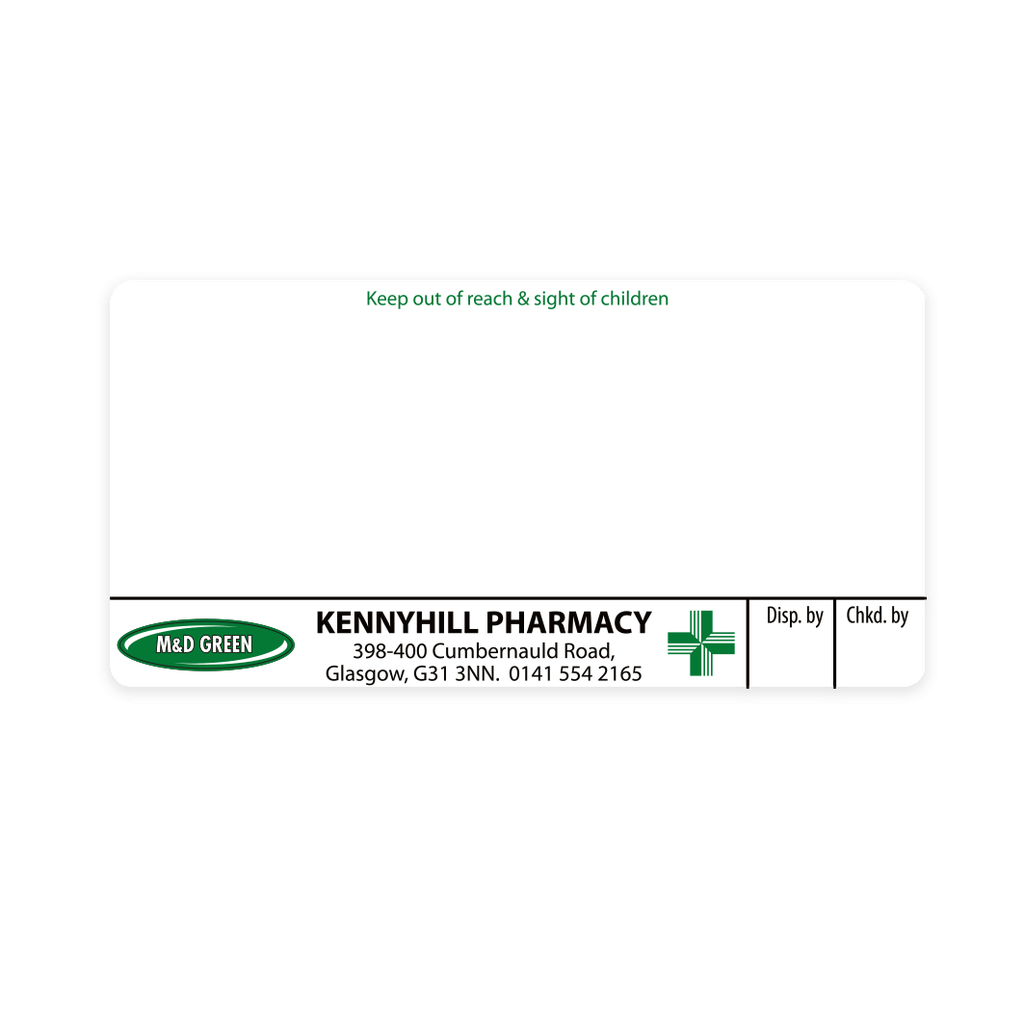 M&D Green Kennyhill Pharmacy Labels | EMT Healthcare