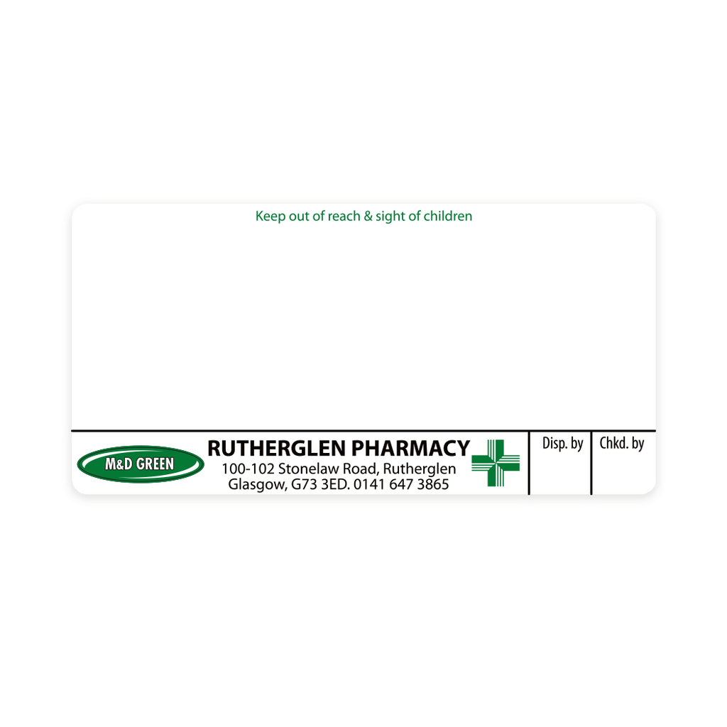M&D Green Rutherglen Pharmacy Labels | EMT Healthcare