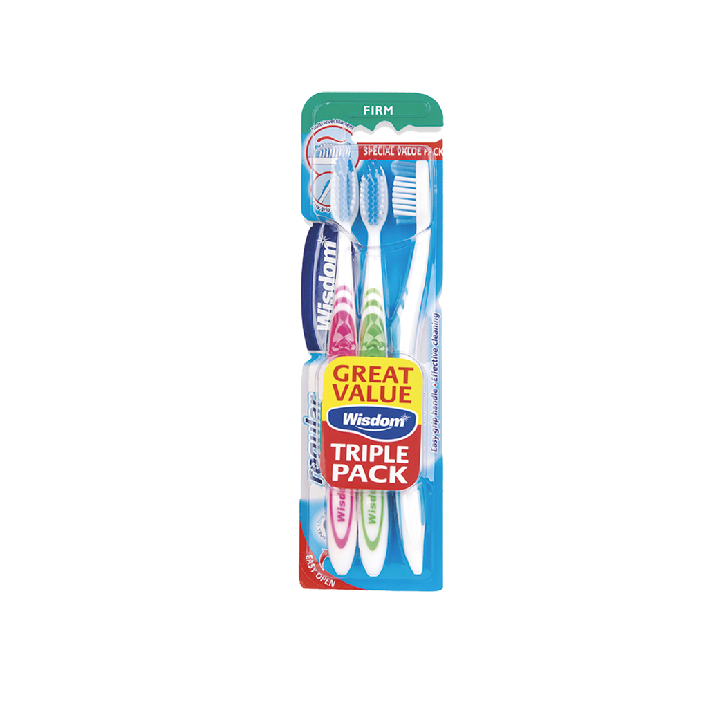 Wisdom Toothbrush Firm Brush - Triple Pack | EMT Healthcare