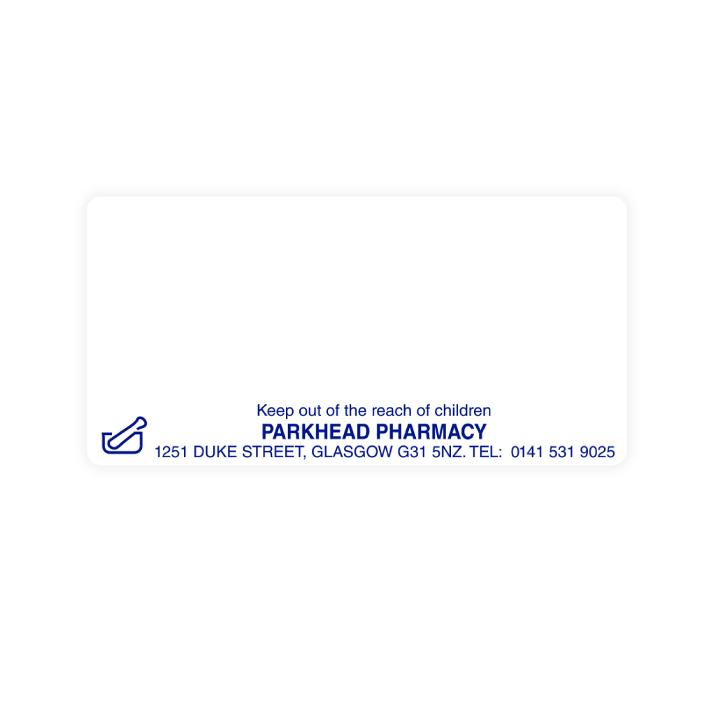 Parkhead Pharmacy Labels | EMT Healthcare
