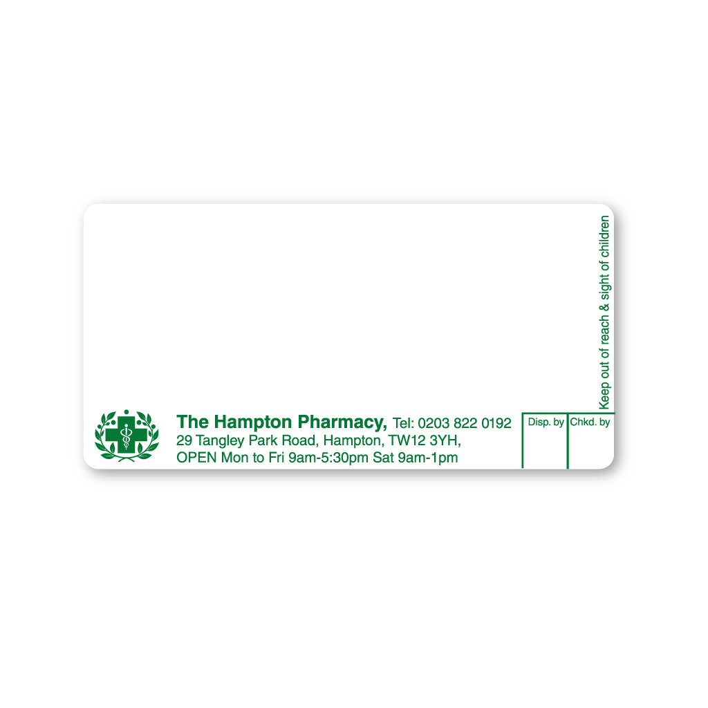 The Hampton Pharmacy Labels | EMT Healthcare