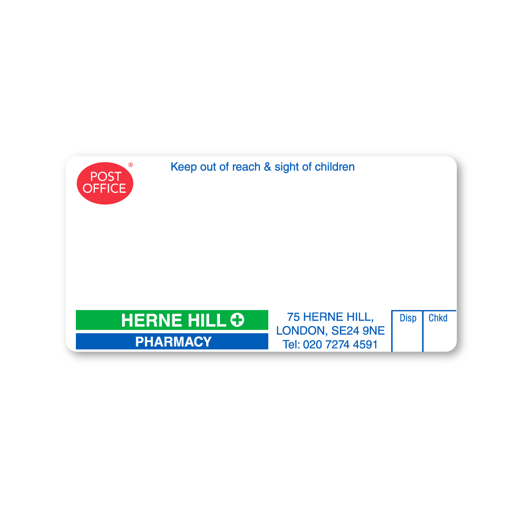 Herne Hill Pharmacy Labels | EMT Healthcare