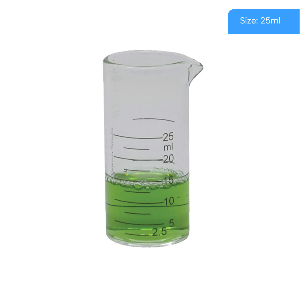 Graduated Beaker Glass Measure 25ml | EMT Healthcare